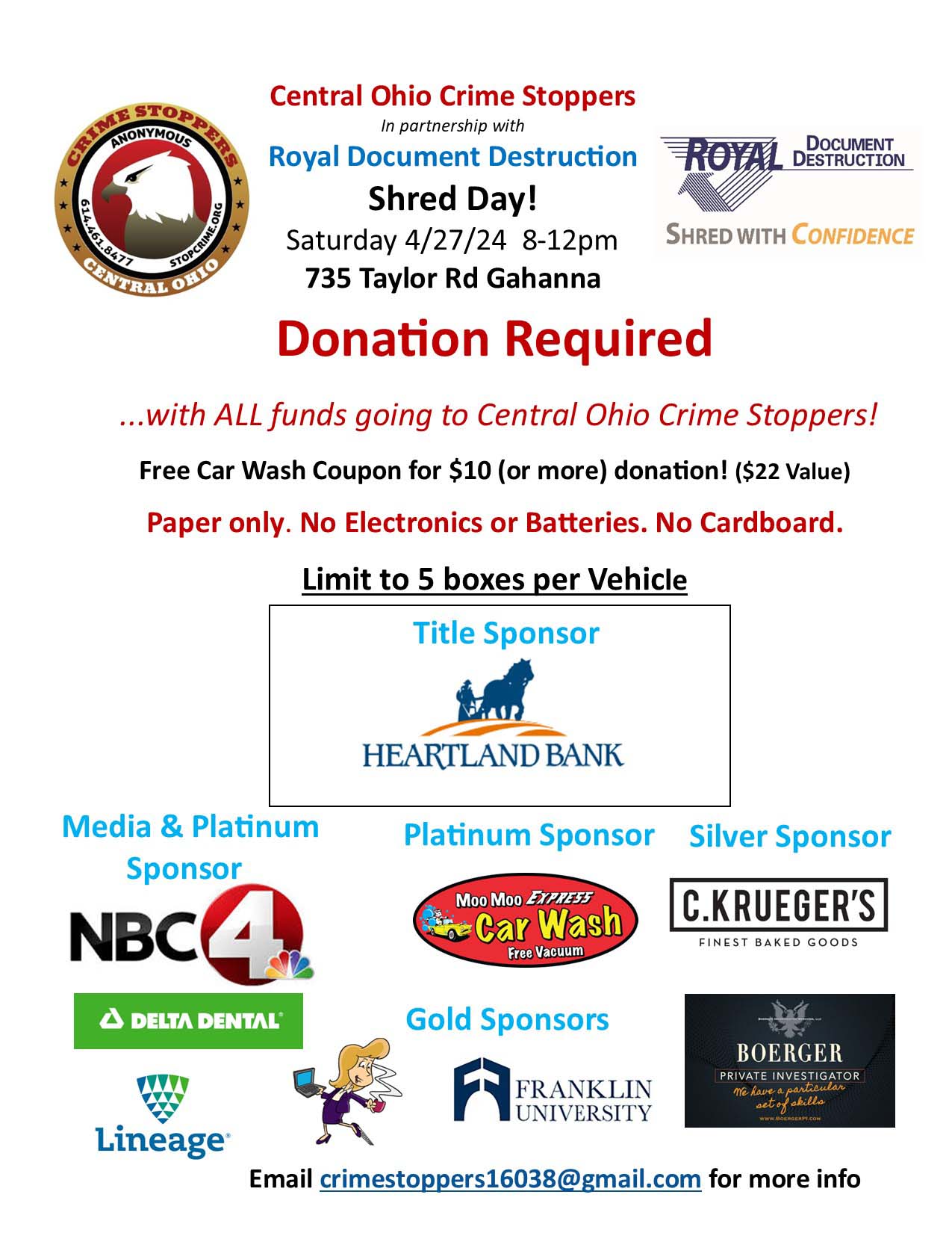 Annual Shredding Day Event - Central Ohio Crime Stoppers